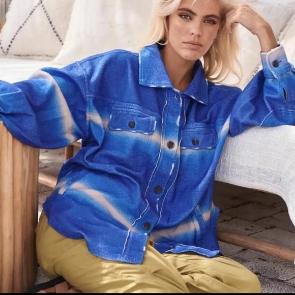 Free People | Jackets & Coats | Free People Printed Ruby Shacket In ...